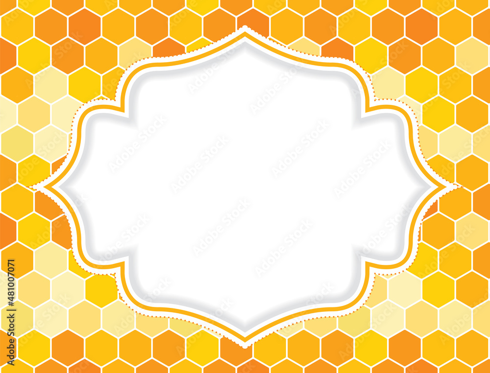 Blank honeycomb frame, border. Vector illustration. Stock Vector ...