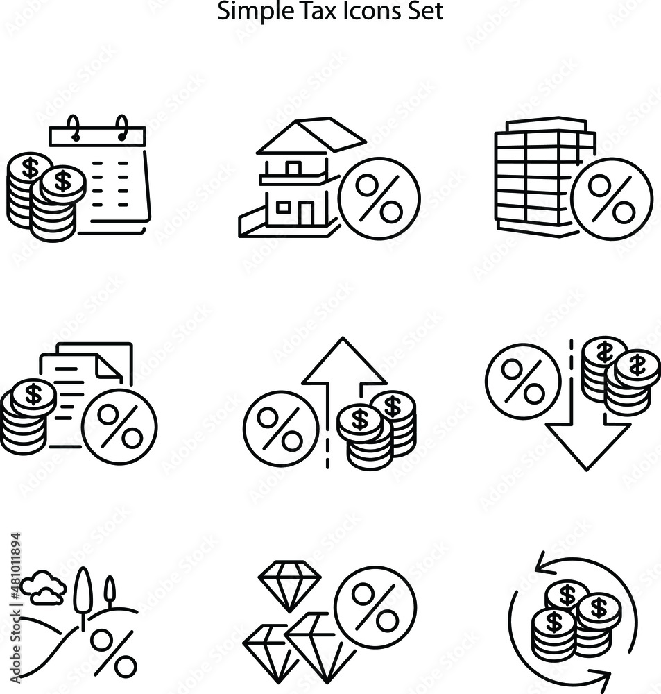 tax icons set isolated on white background. tax icon trendy and modern ...