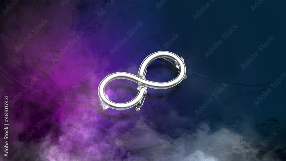 Neon purple infinity sign glowing on marble wall, looped switch Stock ...