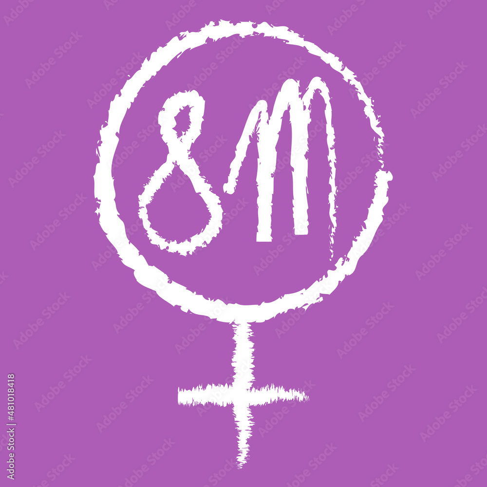Ilustración, símbolo día internacional de la mujer 8 de marzo ...