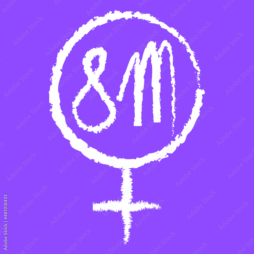 Vector, símbolo día internacional de la mujer 8 de marzo. Feminismo ...