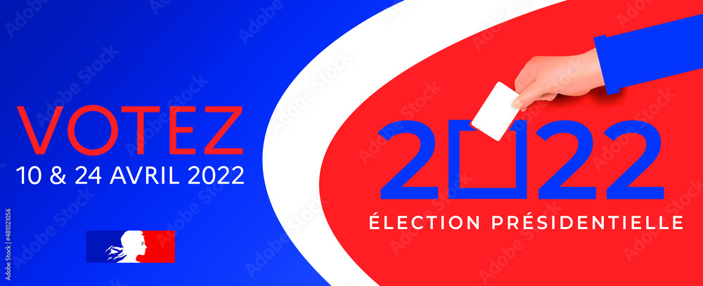 affiche pour voter pour l'élection présidentielle en 2022 en bleu ...