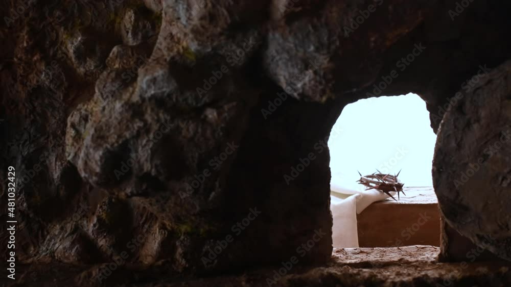 He is risen.The Stone Is Rolling From Jesus' Tomb; Crown of thorns on ...