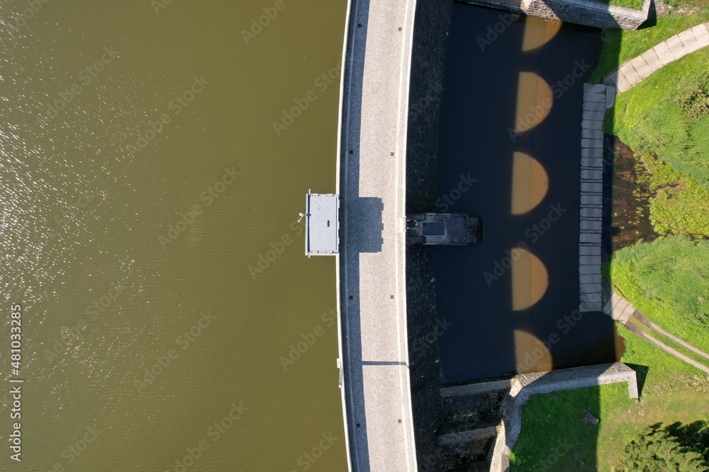Stone dam with an arch bridge The dam of the Sedlice reservoir by ...