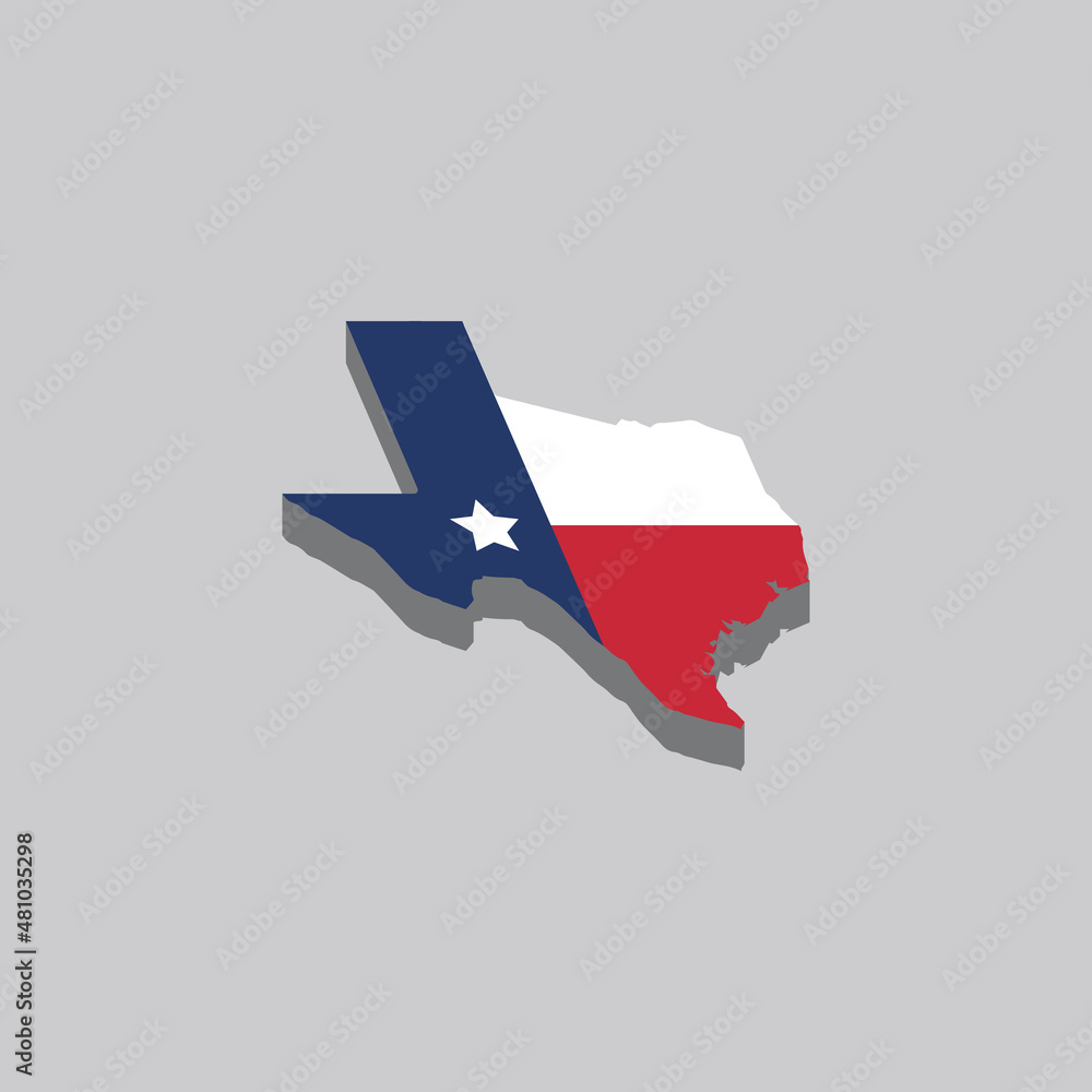 Vector modern isometric concept map of Texas with flag vector design ...