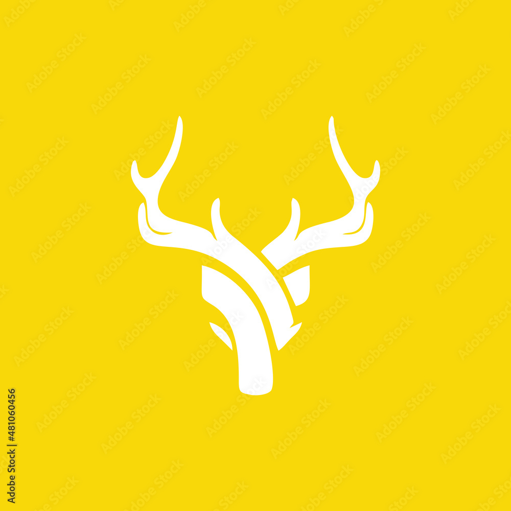 Deer letter with logo design illustration. Deer logo design. Deer Head ...