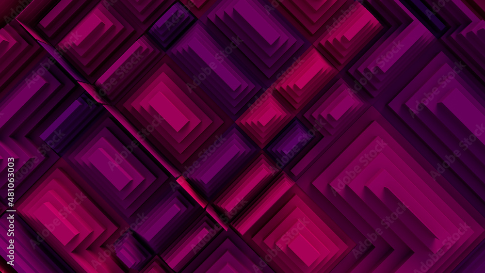 Pink and Purple Tech Background with a Geometric 3D Structure. Clean ...