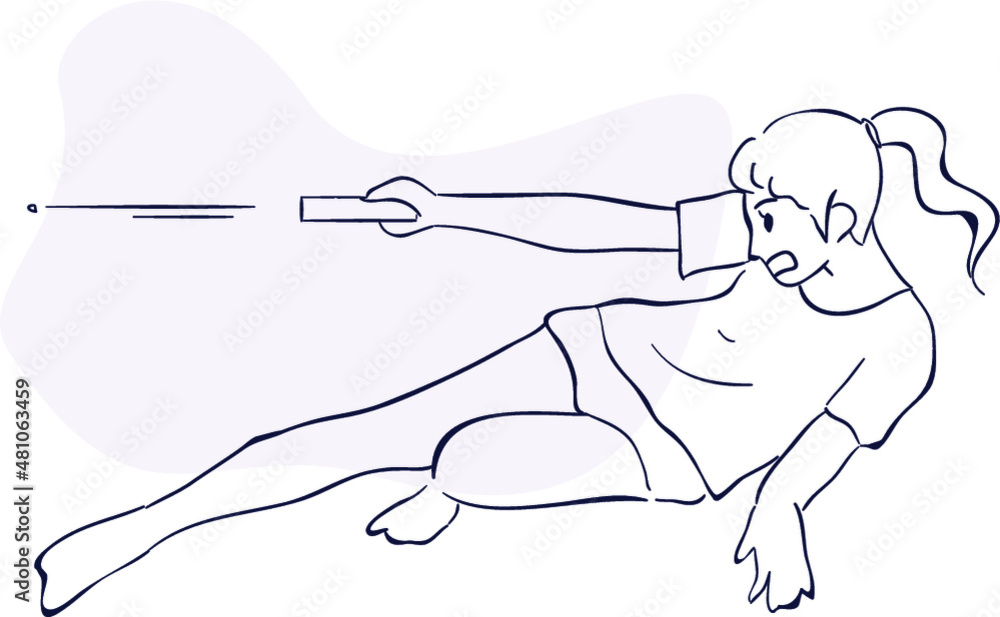design vector oneline drawing police with gun Stock Vector | Adobe Stock