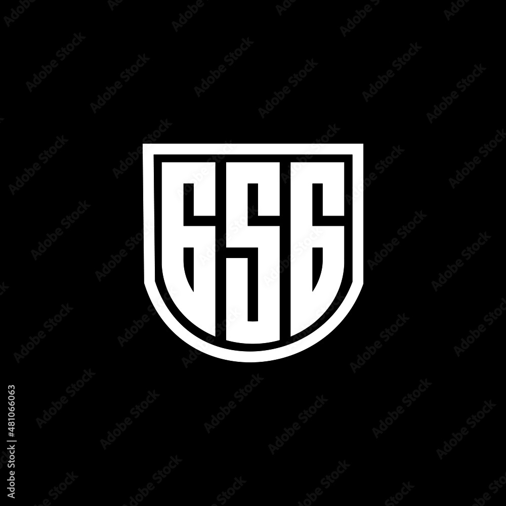 GSG letter logo design with black background in illustrator, vector ...