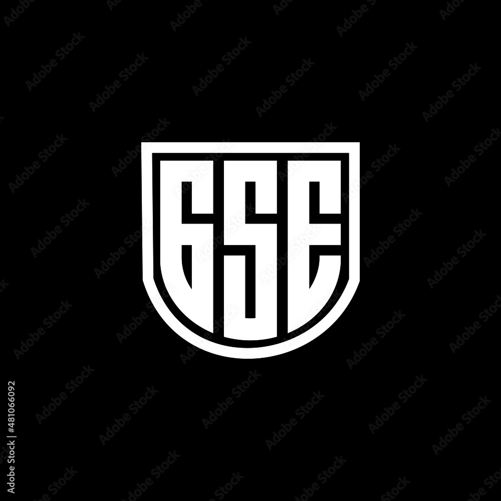 GSE letter logo design with black background in illustrator, vector ...