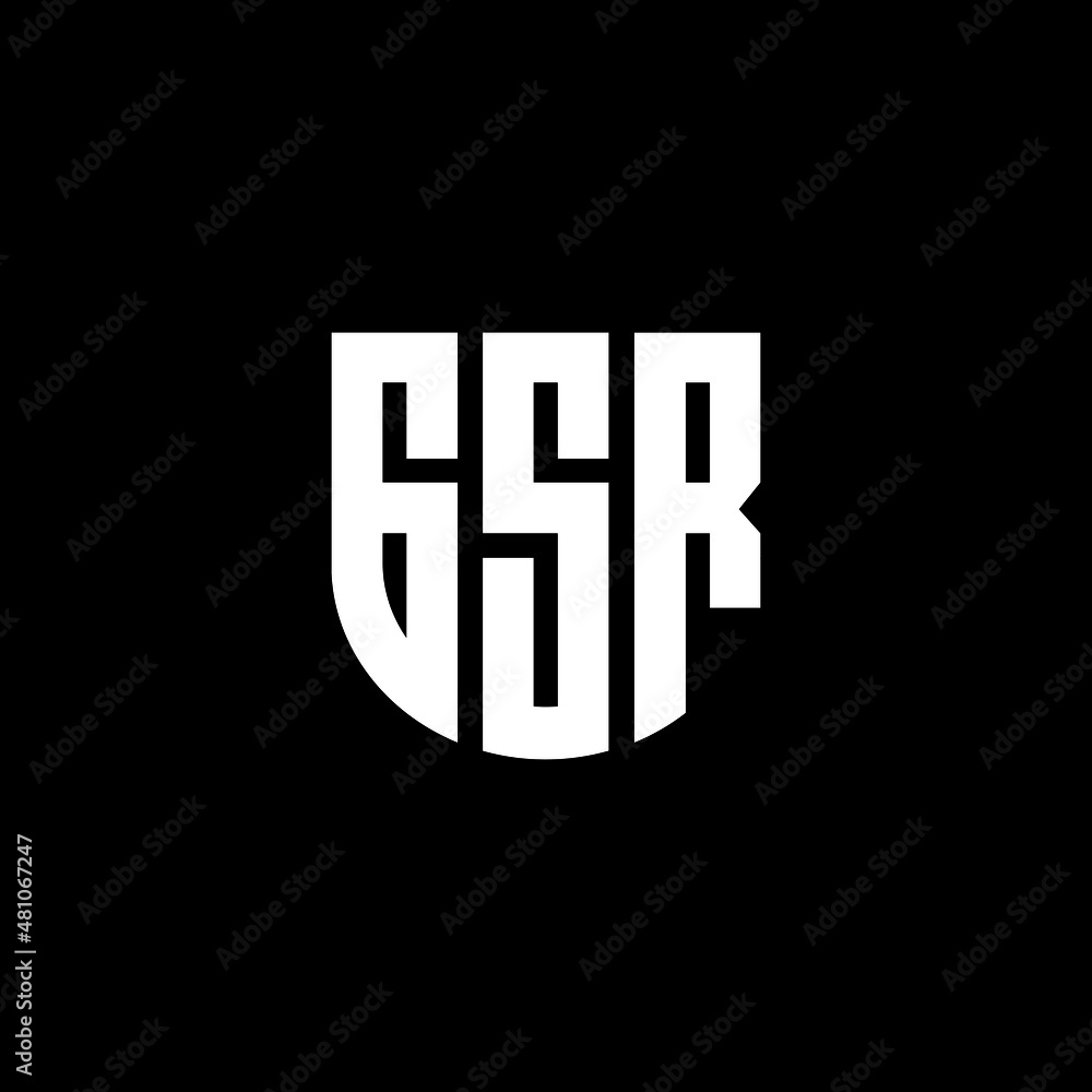 GSR letter logo design with black background in illustrator, vector ...