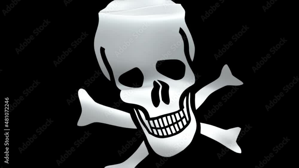 Pirate flag. National 3d Pirate flag waving seamless loop animation ...