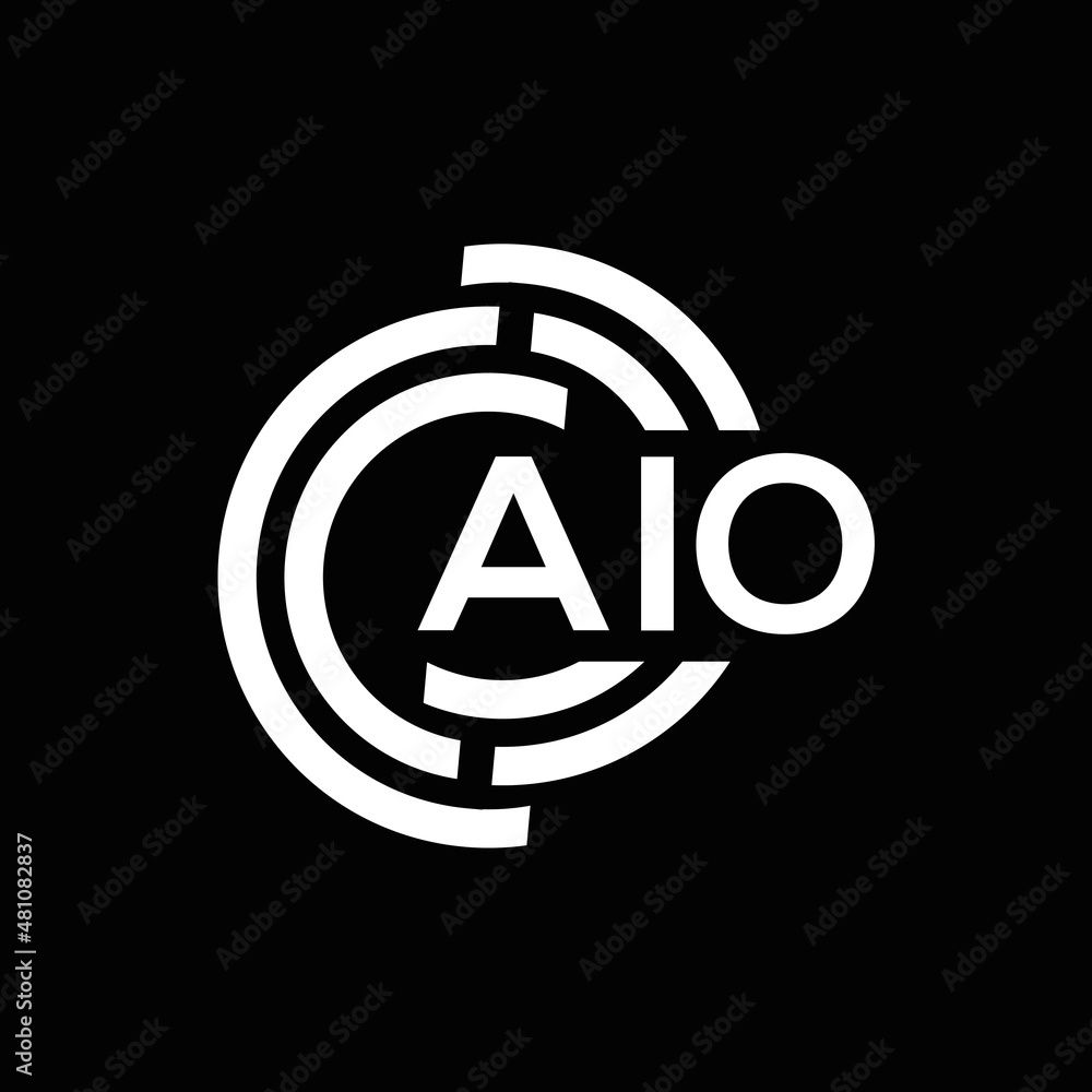 AIO letter logo design on black background. AIO creative initials ...