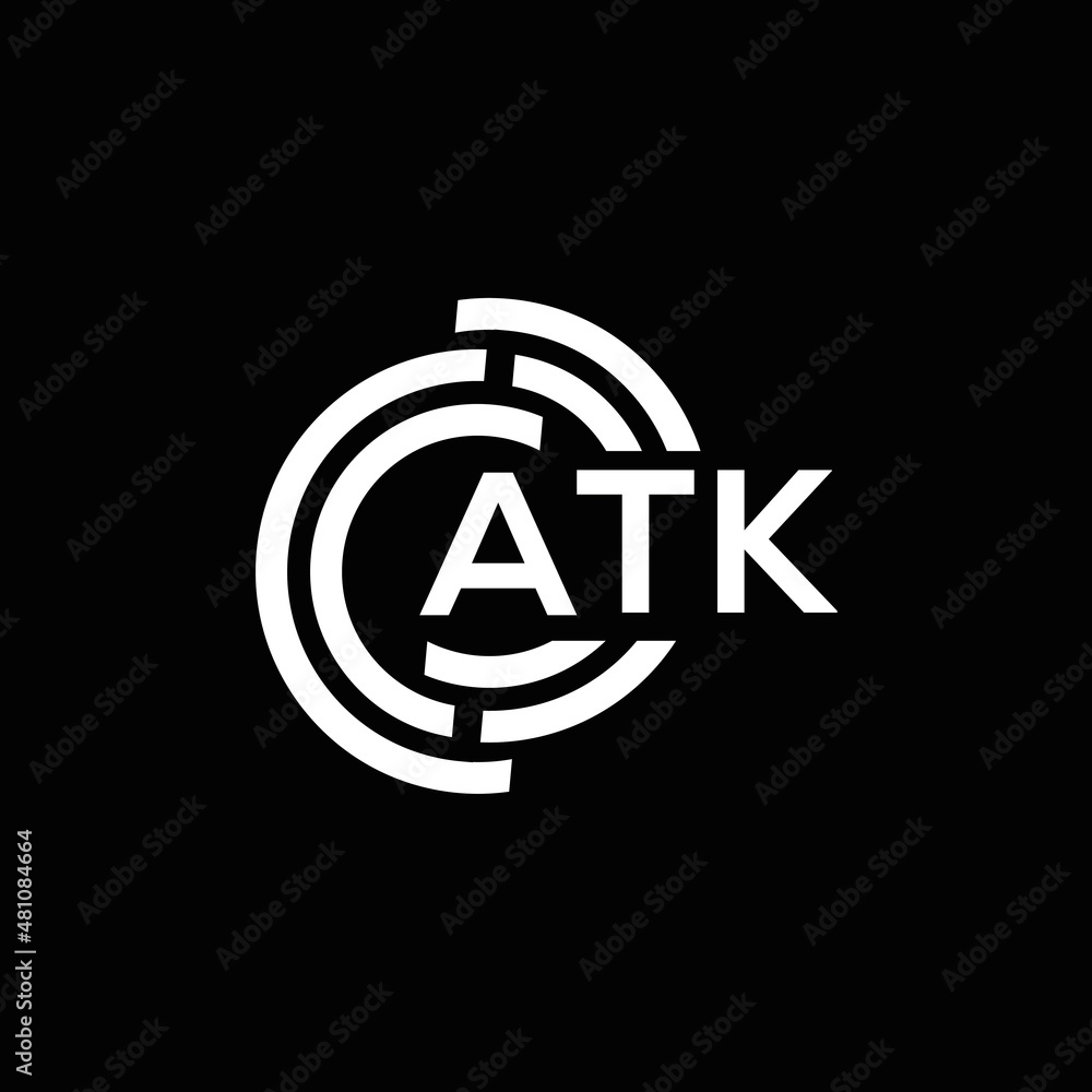 ATK letter logo design on black background. ATK creative initials ...