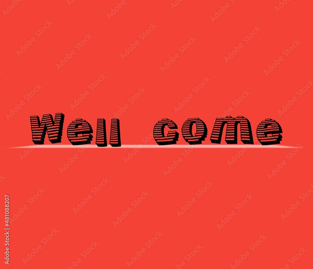 Well come text card welcome hand drawn lettering sign. Invitation ...