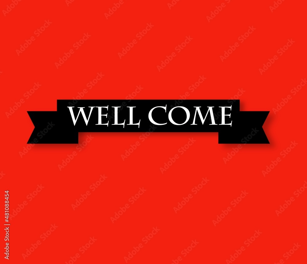 Well come text card welcome hand drawn lettering sign. Invitation ...