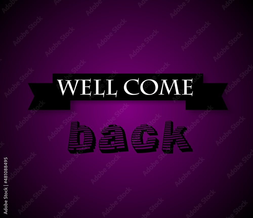 Well come back text card welcome back hand drawn lettering sign ...