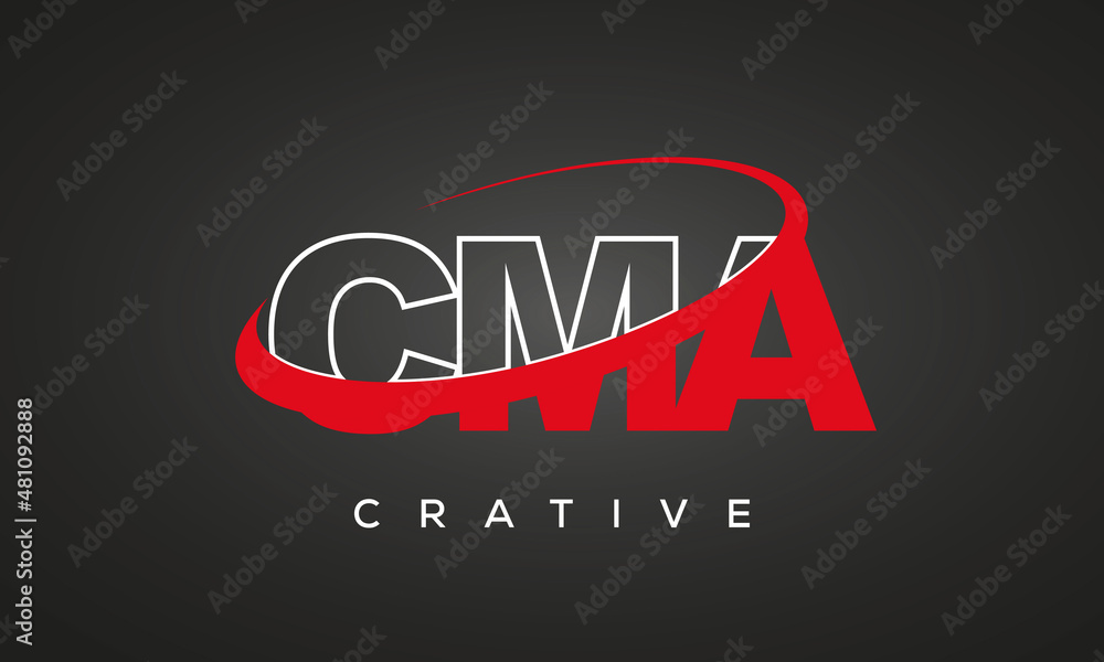CMA creative letters logo with 360 symbol vector art template design ...