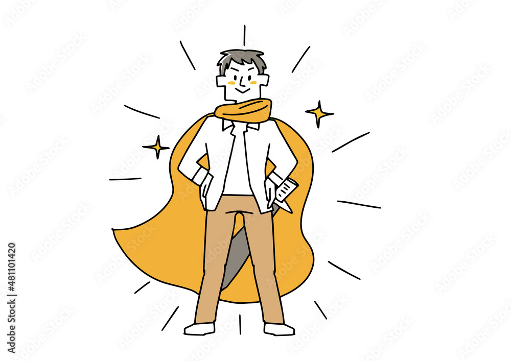 物語の主人公のような男性 勇者のコスプレ 温かみのある手描きの人物イラスト 白バックにベクター vector de Stock | Adobe ...