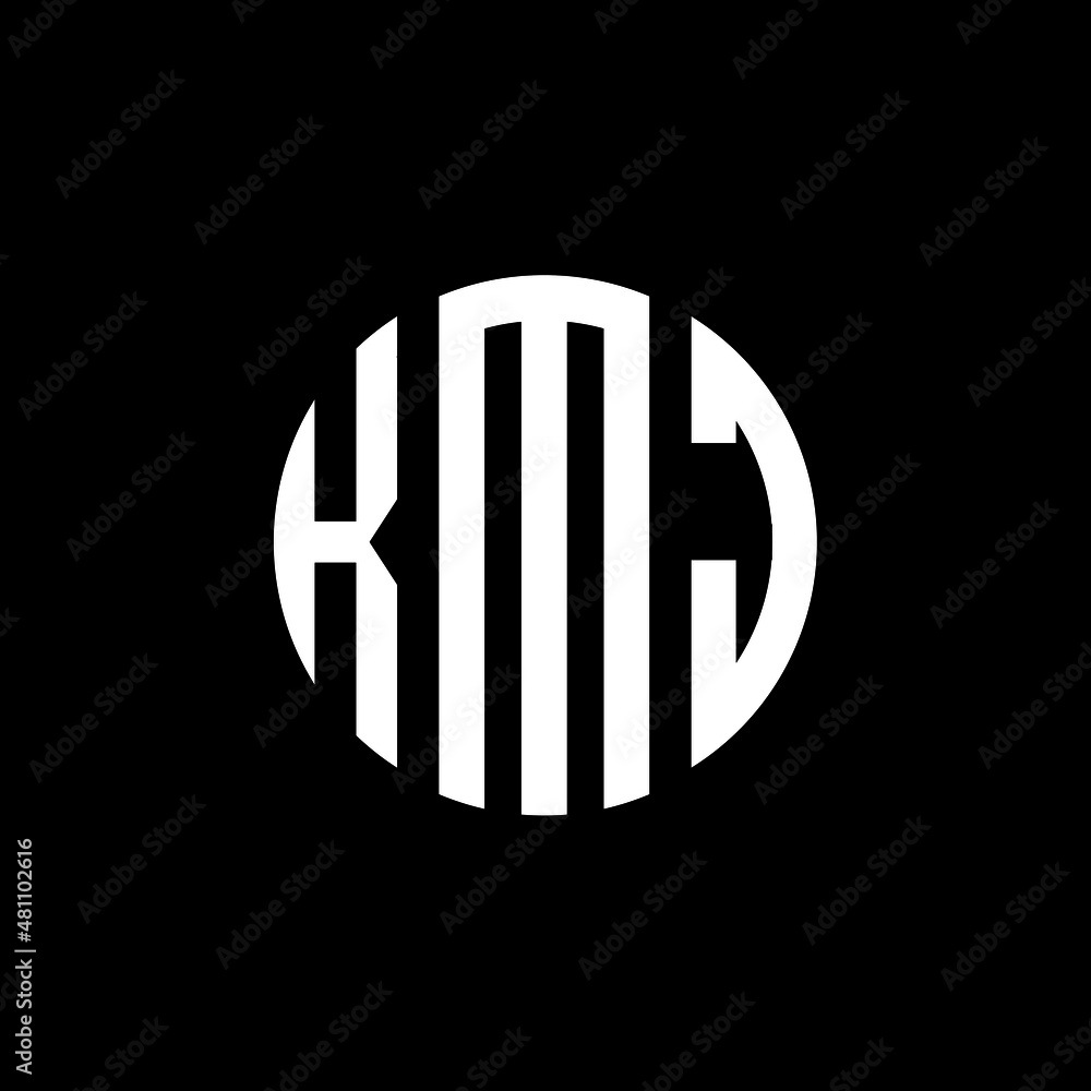 KMJ letter logo design. KMJ modern letter logo with black background ...
