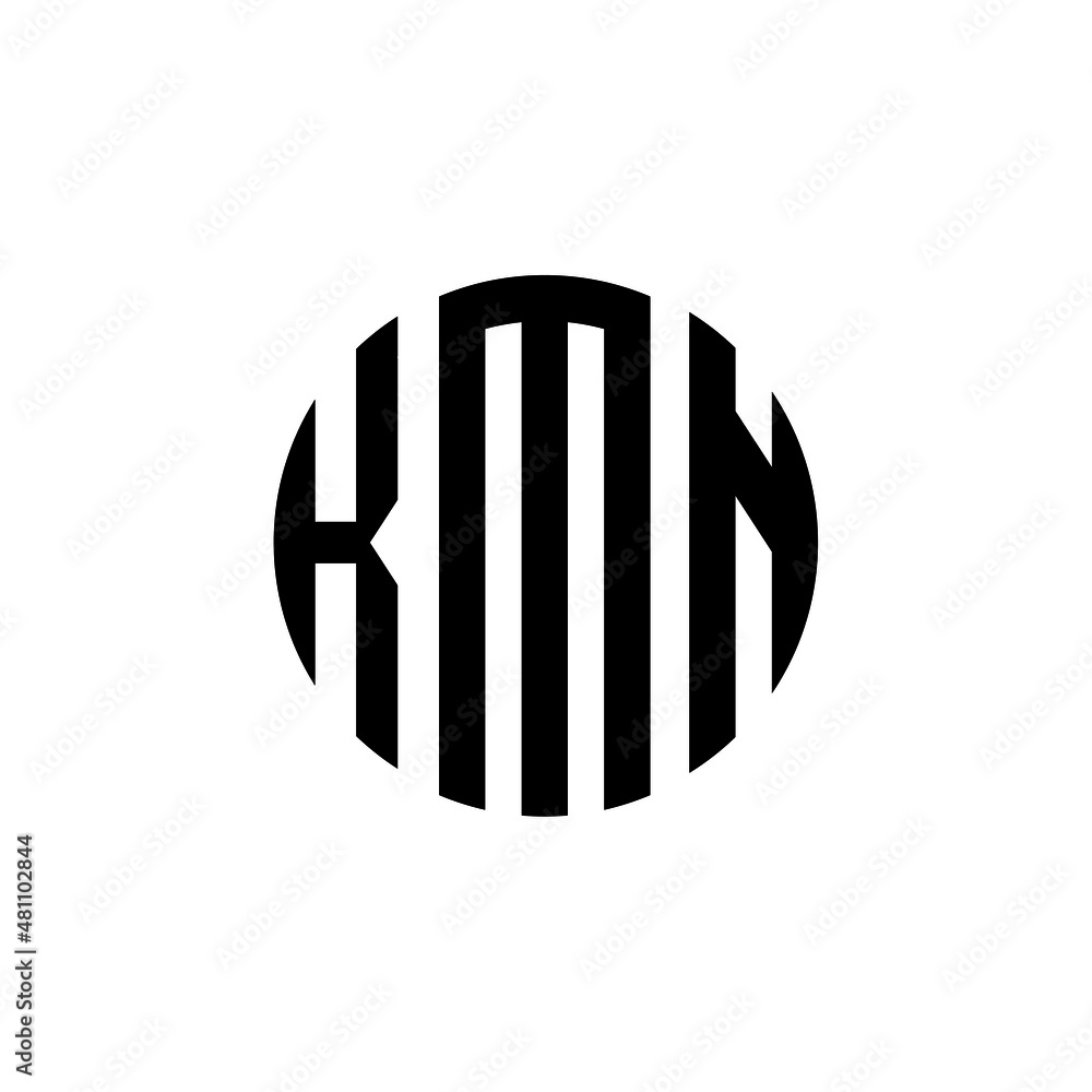 KMN letter logo design. KMN modern letter logo with black background ...