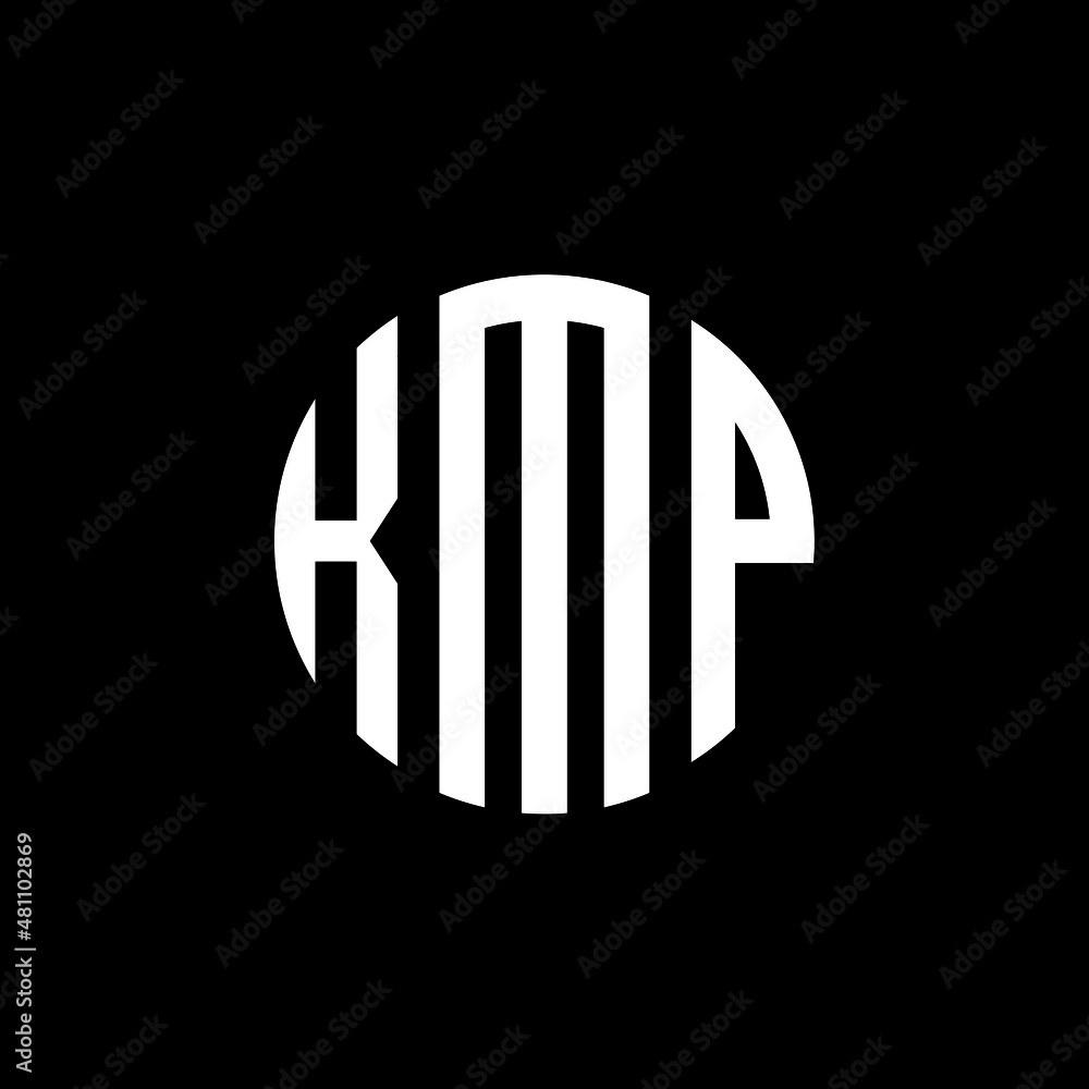 KMP letter logo design. KMP modern letter logo with black background ...