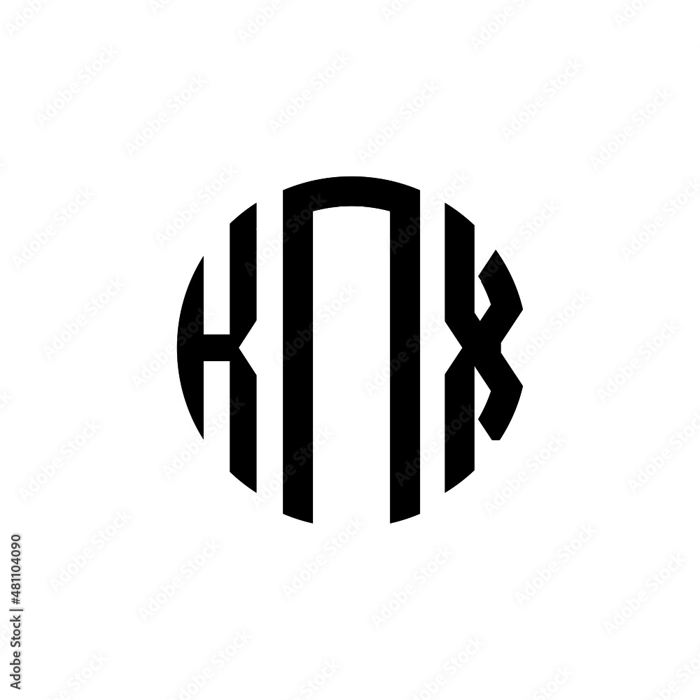 KNX letter logo design. KNX modern letter logo with black background ...