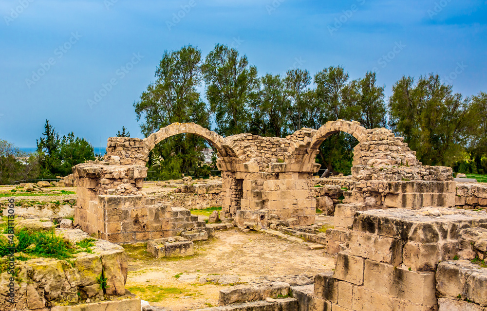 Cyprus The ruins of the ancient Greek city in Paphos is an ...