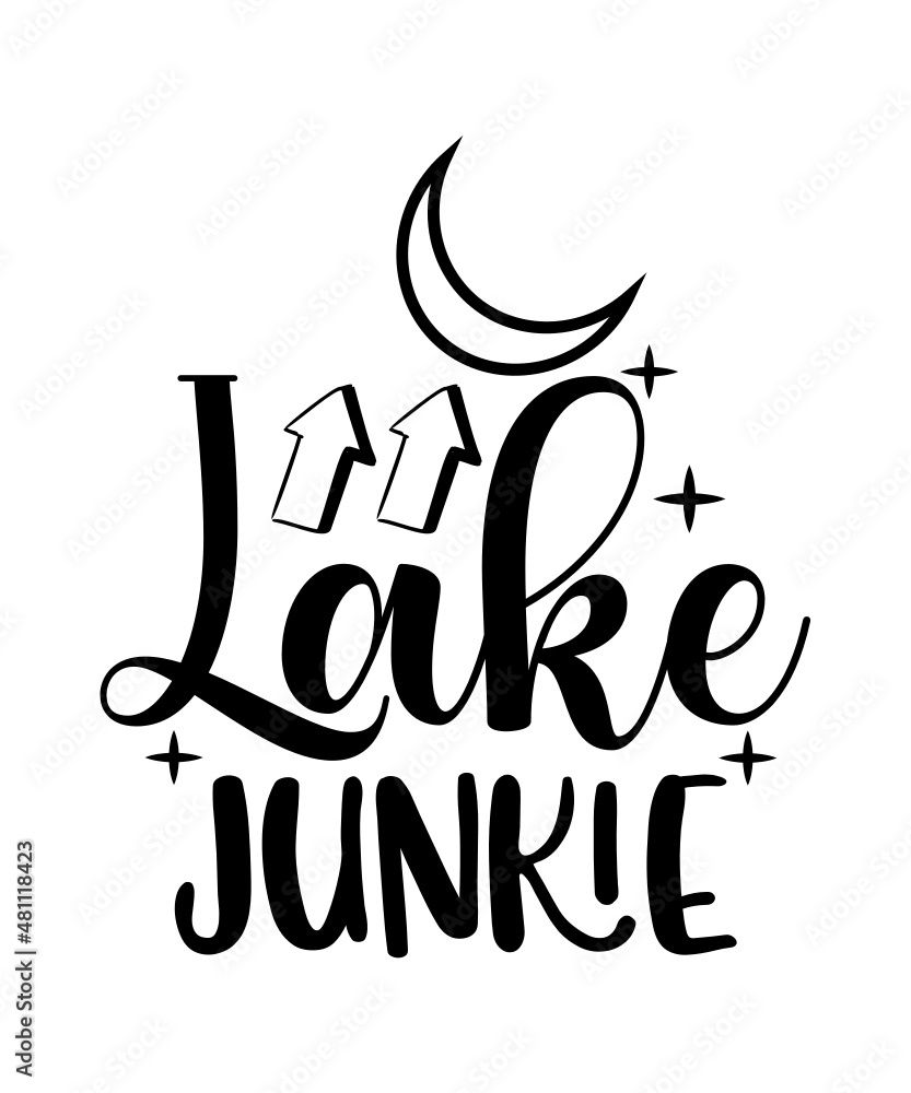 Vecteur Stock Lake SVG Bundle Png Dxf lake life svg quotes svg family ...