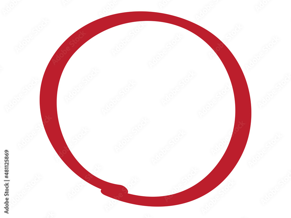 Red circle pen draw. Highlight hand drawn circle isolated on white ...
