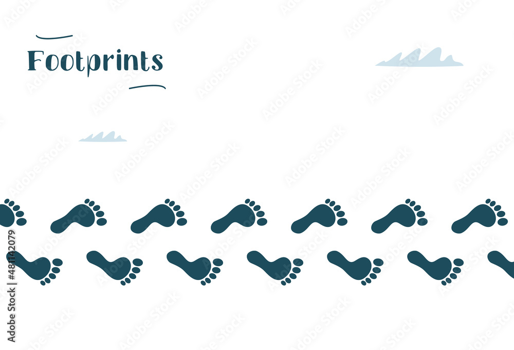 Step footprints paths, vector image on light background Stock Vector ...