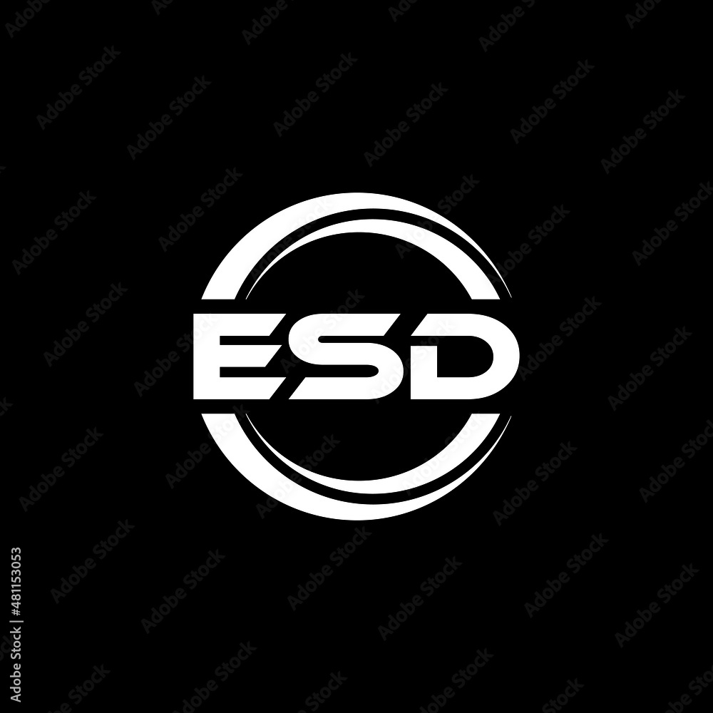 ESD letter logo design with black background in illustrator, vector ...