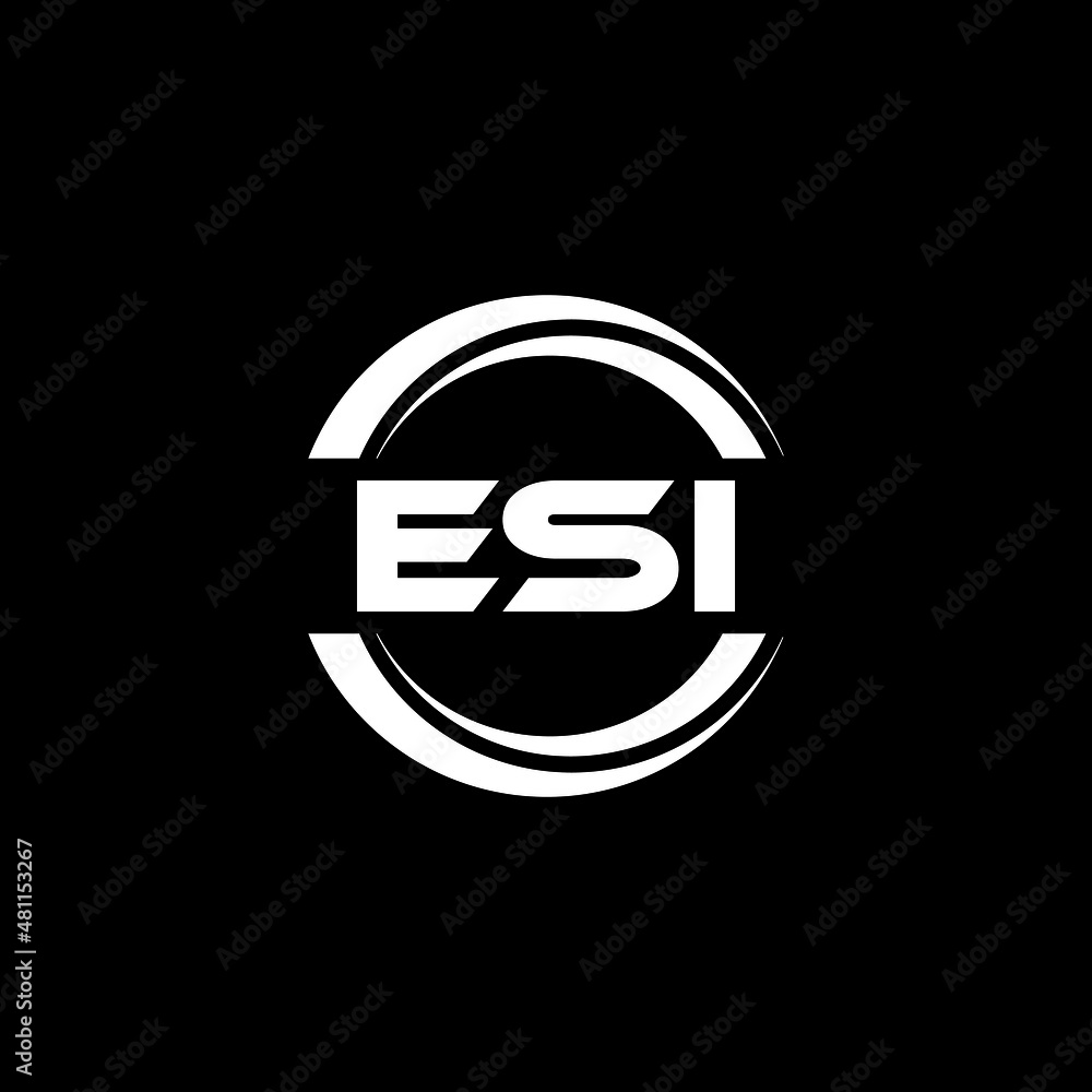ESI letter logo design with black background in illustrator, vector ...