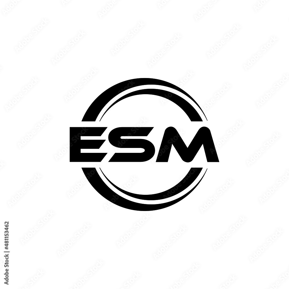 Vecteur Stock ESM letter logo design with white background in ...