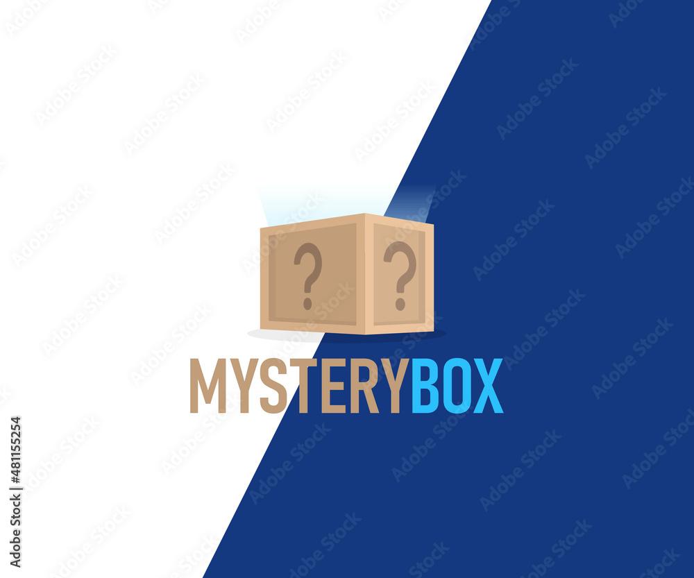 Mystery box with question sign logo design. Gift box with secret vector ...