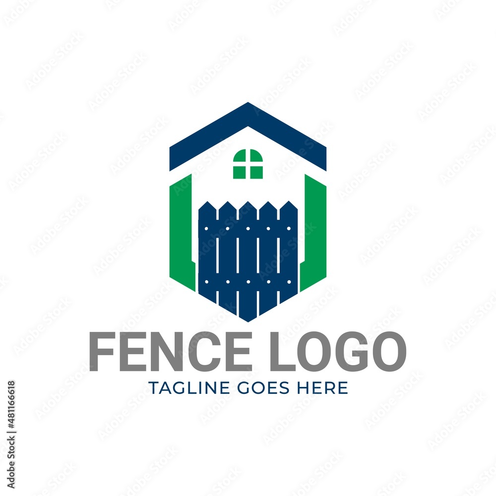 fence logo design, construction logo design, house Stock Vector | Adobe ...