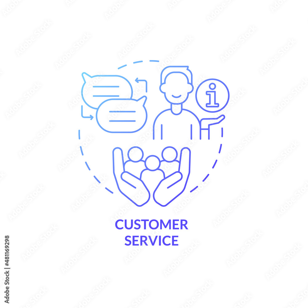 Customer service blue gradient concept icon. Skills and experience for ...