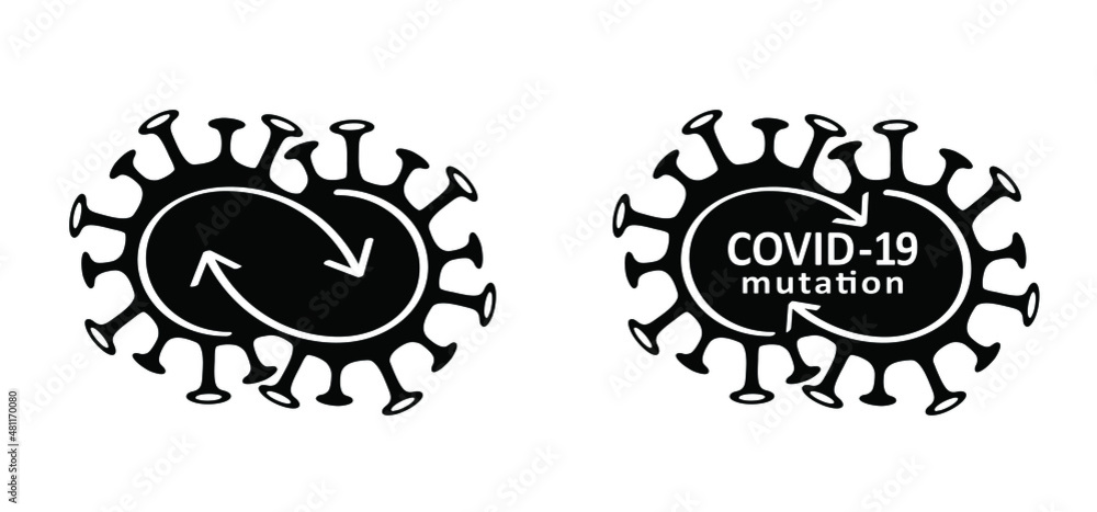 Recombination of viruses. COVID-19 mutation or variant. Cartoon ...