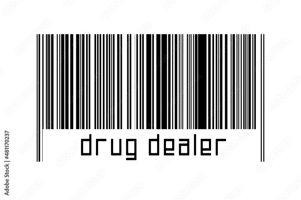 Digitalization concept. Barcode of black horizontal lines with ...