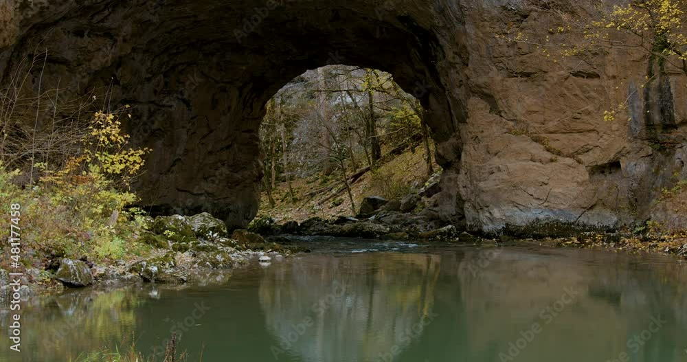 Water flowing under Big Natural Bridge in Rak Škocjan (Rak Skocjan ...