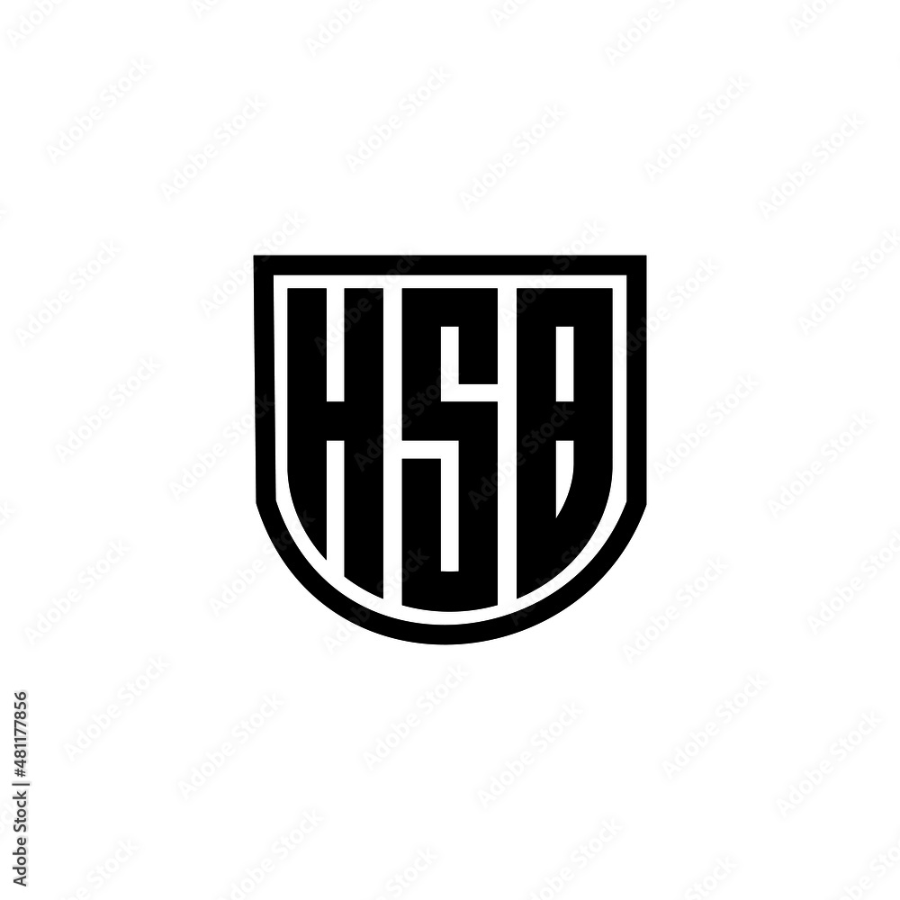 HSB letter logo design with white background in illustrator, vector ...