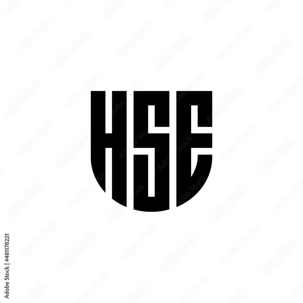 Vettoriale Stock HSE letter logo design with white background in ...