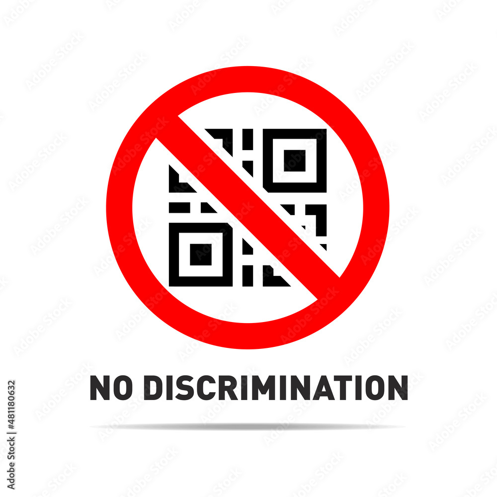 No forced QR encoding, no discrimination sign. Vector on transparent ...