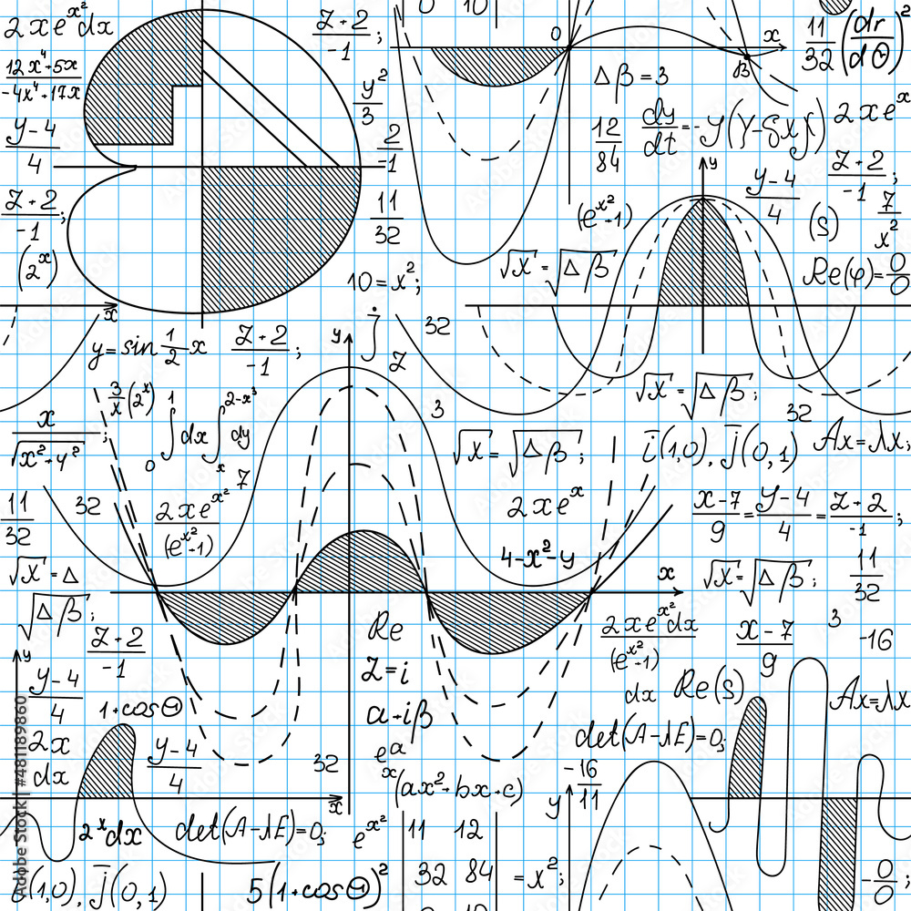 "Back to school" vector seamless pattern with handwritten technical ...
