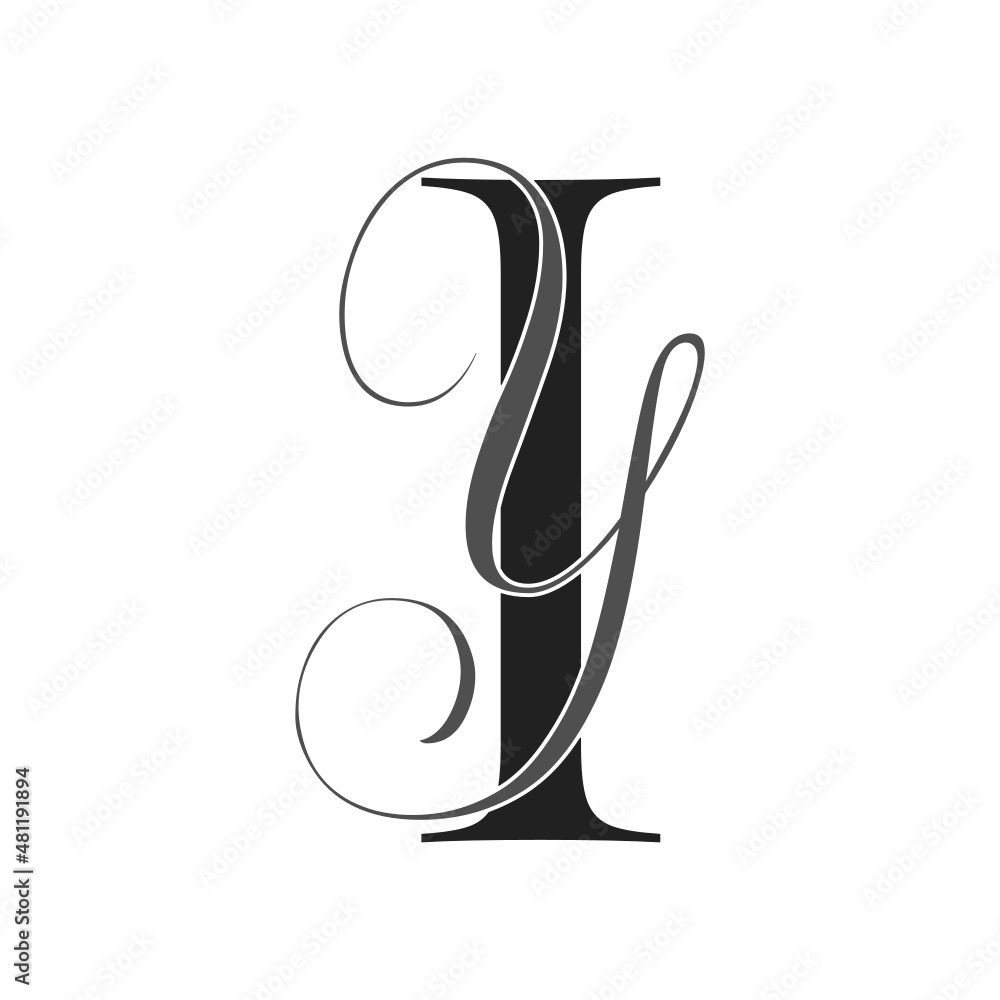 iy, yi, monogram logo. Calligraphic signature icon. Wedding Logo ...