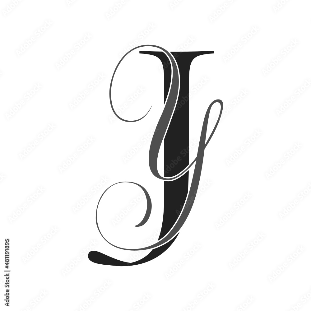 jy, yj, monogram logo. Calligraphic signature icon. Wedding Logo ...