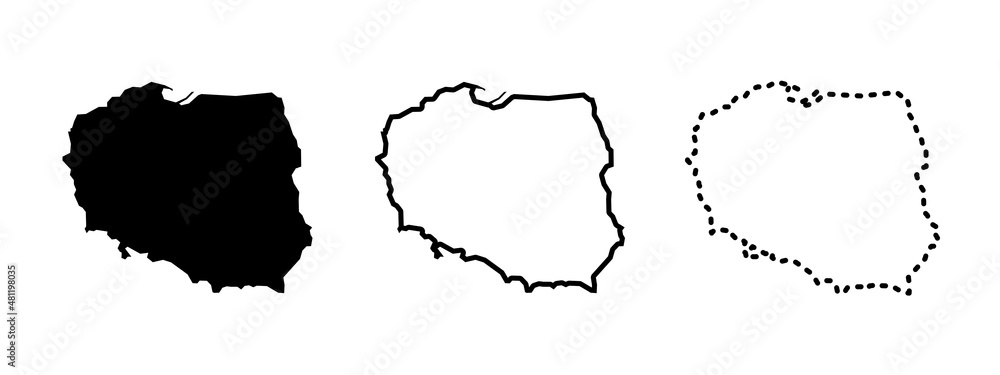 Poland maps isolated on a white background Stock Vector | Adobe Stock