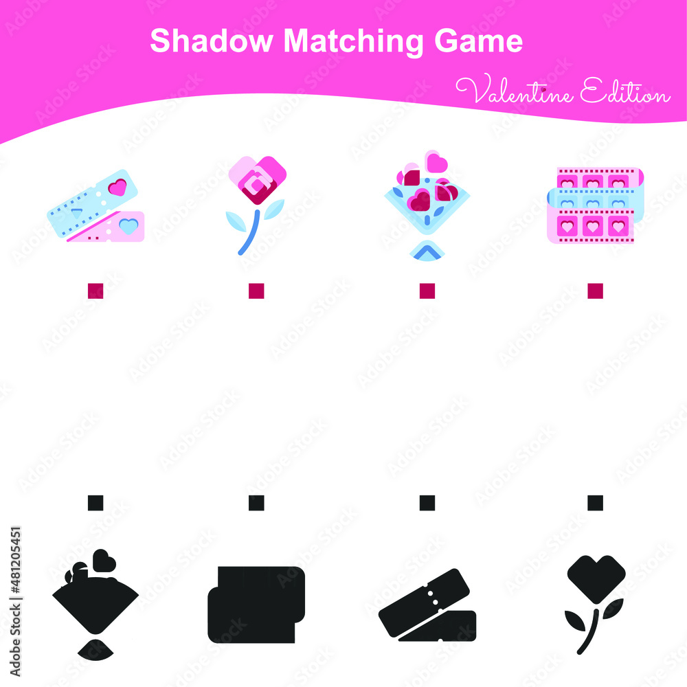 Matching shadow game for Preschool Children. Educational printable ...