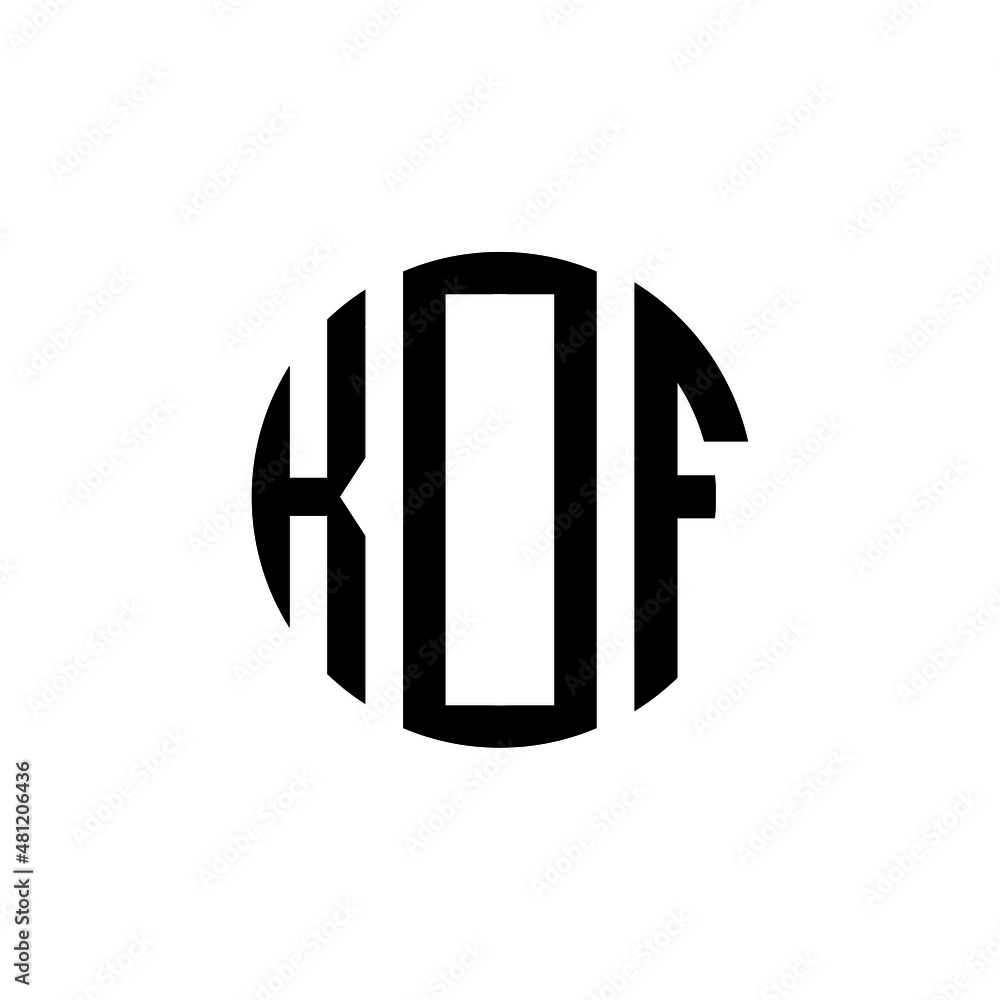 KOF letter logo design. KOF modern letter logo with black background ...