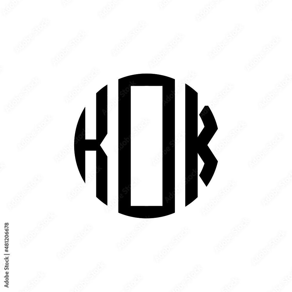 KOK letter logo design. KOK modern letter logo with black background ...